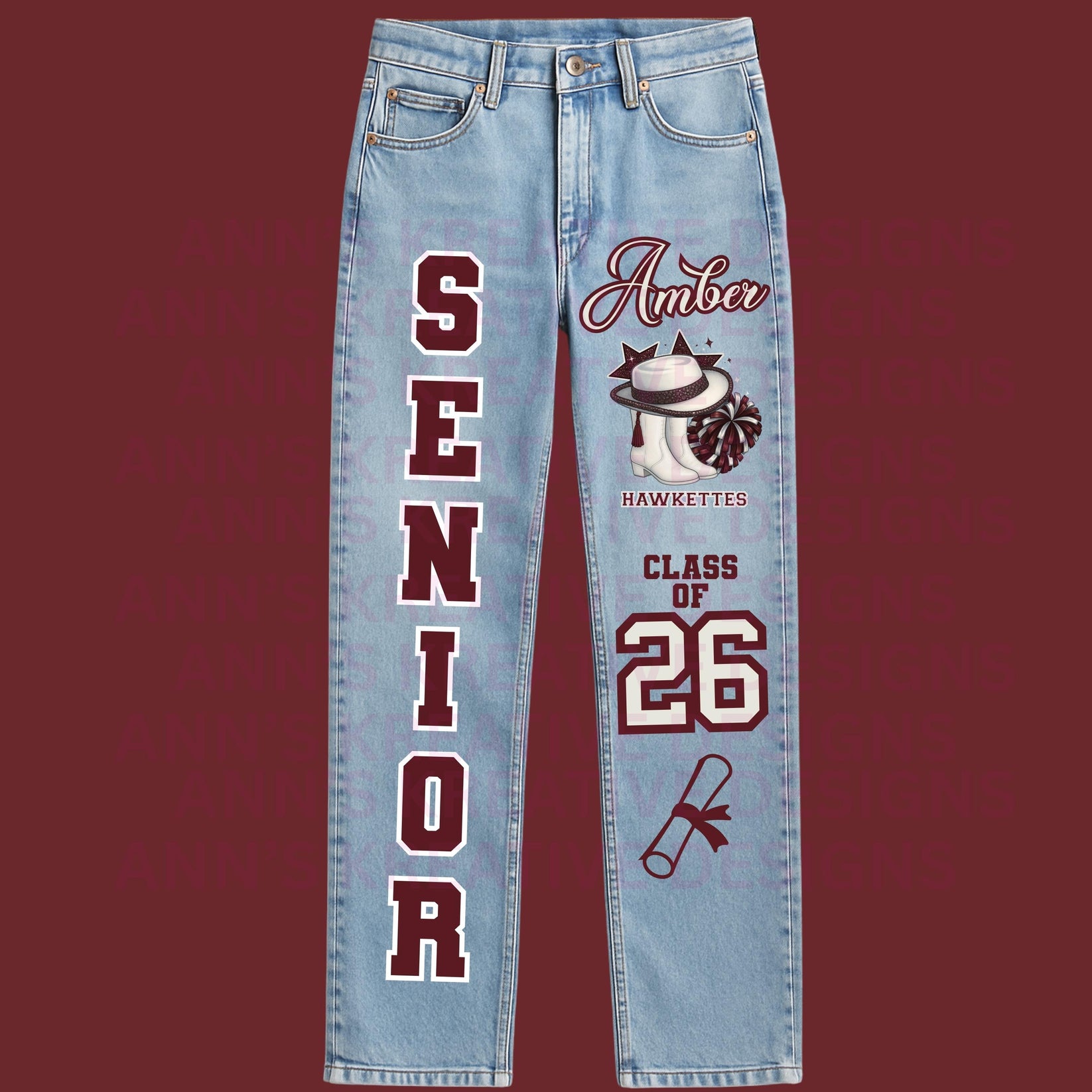 Senior Spirit Denim Jeans (Customization Only) | Class of 2026 | Schoo ...