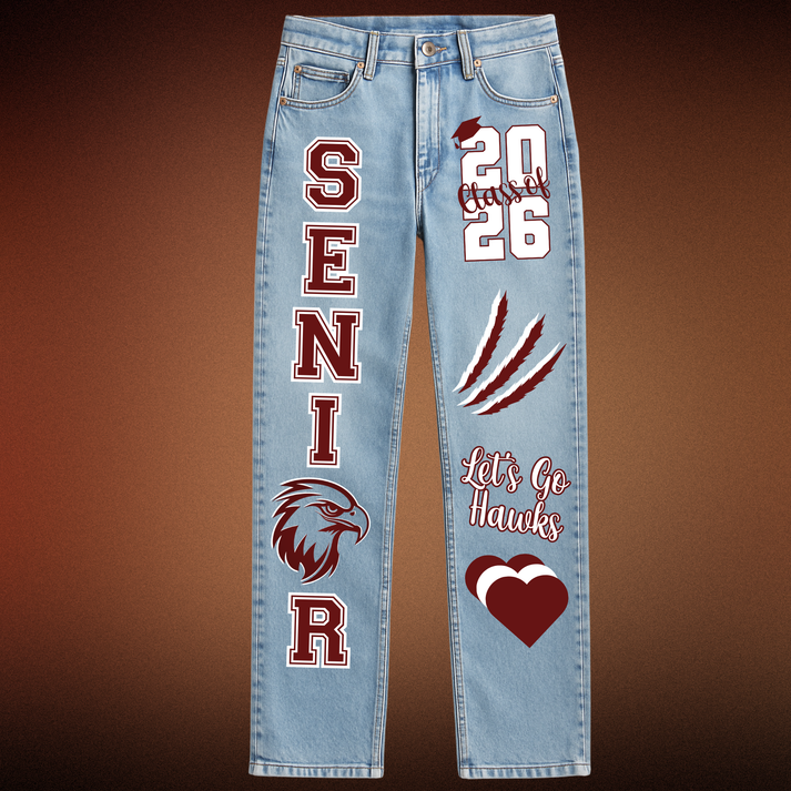 Senior Spirit Denim Jeans (Customization Only) | Class of 2026 | Schoo ...